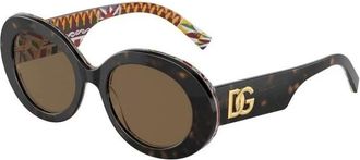 Dolce & Gabbana Femme, Accessoires, Brun, Taille: 51 MM Lunettes de soleil ovales