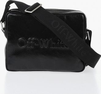 Off-white Leder Camera-Bag BOOKISH Mit Crackle-Effekt Und Ton-In-Ton-Logo Off-White