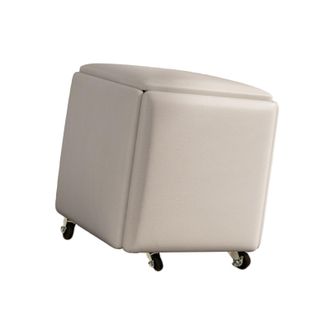 Generic Stapelbare stapelbare Ottoman-Hocker, 5-in-1-Sitzw&uuml;rfel aus PU-Leder mit Lenkrollen, for Wohnzimmer, Esszimmer, Schlafzimmer(Color 2,35x35cm)