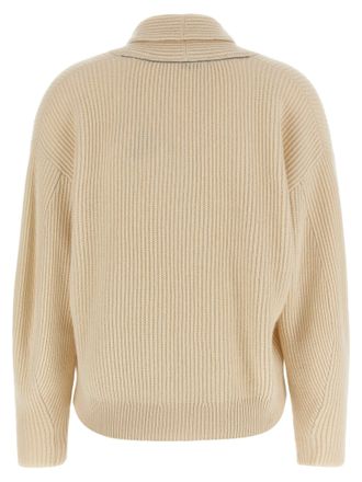 Brunello Cucinelli Cashmere Ribbed Sweater - Beige