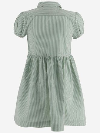 Polo Ralph Lauren Girls Cotton Dress Smocked Body Green
