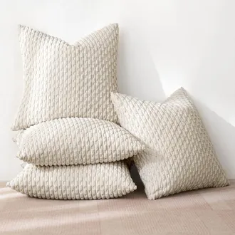 Miulee Weihnachten 4er Set Kordsamt Kissenbez&uuml;ge Kissenbezug Dekorative Kissenh&uuml;lle Moderne Sofakissen Kissen Zierkissen Couchkissen f&uuml;r Sofa Dekokissen Wohn