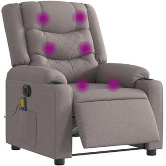 vidaXL Massagesessel Elektrisch Taupe Stoff Vidaxl