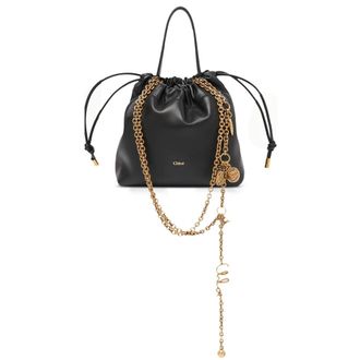 Chlo&eacute; Mini Drawstring Leather Bucket Bag