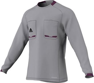 adidas Herren langärmliges Schiedsrichter Trikot Referee 12, Aluminum/Purple Beauty F10, XL, X19662