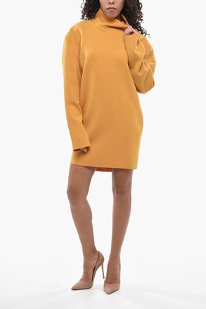 Saint Laurent Strickkleid mit hohem Kragen und Rei&szlig;verschluss Saint Laurent