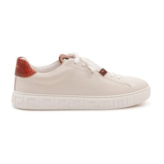 Versace Greca Leder-Sneakers - - Shoes - Herren - Beige - 41 EU