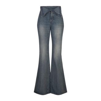 Alexander McQueen Blaue Stone Washed Jeans mit Umgeschlagenem Bund - - Jeans - Damen - Blau - W26