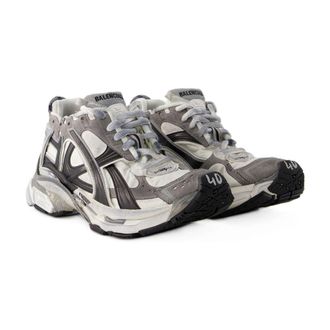 Balenciaga Nylon and Plastic Runner Sneaker - Gray