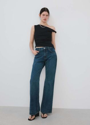 Mango Top asym&eacute;trique cintr&eacute; noir - Femme - XS - MANGO