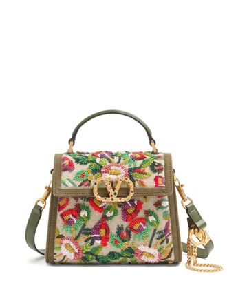 Valentino Garavani mini sac VSling à broderies - Tons neutres