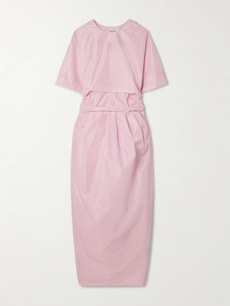 Staud Michelina Midikleid Aus Taft Zum Binden - Pink