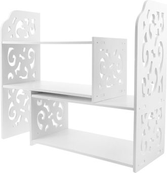 BESPORTBLE Kompaktes Ausziehbares Holz Desktop bücherregal mit Großem Stauraum Platzsparend und Einfach zu Montieren für Büro Studentenwohnheim und Wohnräume