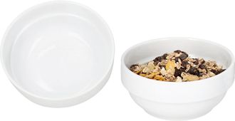 MamboCat Tommy 2er Set Schale 14,2cm I 360ml I wei&szlig;e stapelbare Porzellan-Sch&uuml;ssel 2 Personen I Sch&auml;lchen f&uuml;r Salat, Suppe, M&uuml;sli, Chips & Co. I Geschirr f&uuml;r F