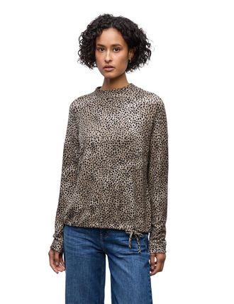 Street One Damen 3228295 Softes Leo-Shirt, Sanded beige, 40