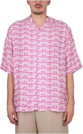 GCDS Gcds, Homme, Chemises, Rose, Taille: S Bowling Collar Front Butt