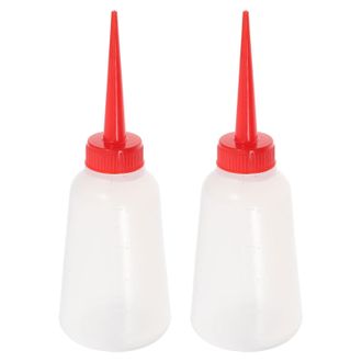 Aboofan 2 St&uuml;ck Kunststoff &Ouml;lspender Mit Roter D&uuml;se 250 Ml Pr&auml;ziser N&auml;hmaschinen&ouml;ler F&uuml;r Stick Und Kraftfahrzeugmaschinen Universell Kompatibel Ersatzflasche 