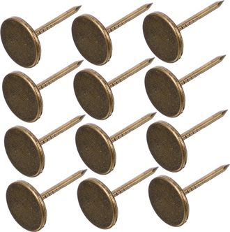 PartyKindom 100 Stück Vintage Polsternägel Flachkopf Kupferfarbig Dekorative Möbelnägel für Sofa Stuhl DIY Innenraumdekoration Robust Langlebig