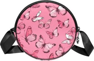 Generic Sac &agrave; bandouli&egrave;re rond pour femme, petit sac &agrave; bandouli&egrave;re avec fermeture &eacute;clair, bretelles r&eacute;glables, style d&eacute;contract&eacute;, pour femmes et filles