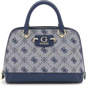 Guess Neda Dome Satchel, Sac &agrave; bandouli&egrave;re Femmes, Logo Bleu Marine, Taille Unique