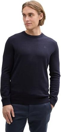 Tom Tailor Pull pour Homme, 13160 - Mélange Bleu Marine tricoté., M