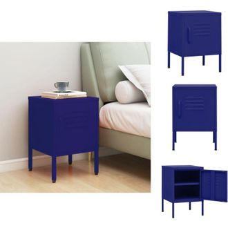 vidaXL Nachttisch Marineblau 35x35x51 cm Stahl - Nachtisch - Nachttisch Blau - Metallnachtisch - Wohnzimmer Dekoration - Sideboard