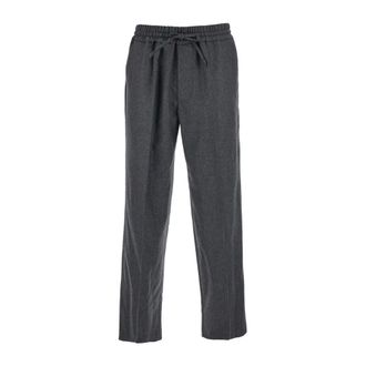 Dr&ocirc;le de Monsieur Homme, Pantalons, Gris, Taille: L Pantalon Gris &Eacute;lastiqu&eacute; en Laine M&eacute;lang&eacute;e