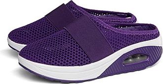 Generic 2025 Air Cushion Slip-on Walking Shoes Orthopedic Diabetic Walking Shoes, Air Cushion Shoes for Women, Mesh Orthopedic (Purple,40)