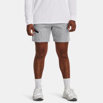 Under Armour Unstoppable Fleece Shorts f&uuml;r Herren (17,5 cm) Mod Grau / Schwarz XXL