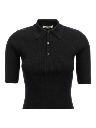 Auralee Poloshirt - Schwarz