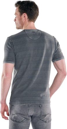 Engbers T-Shirt Herren Strukturiertes T-Shirt im Streifendesign, Dunkelgrau