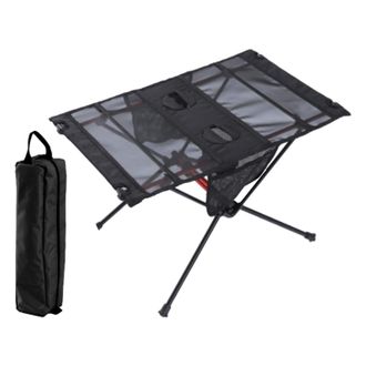 Generico Campingtisch, zusammenklappbar, Picknicktisch aus Aluminium, tragbar, aufrollbar, leicht, tragbar, zusammenklappbar, f&uuml;r Camping, Beistelltisch mit 2 