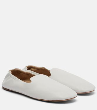 The Row Slippers Casa en cuir