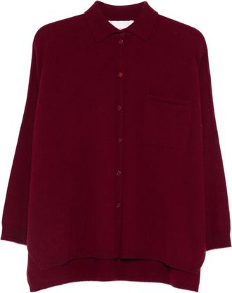 VANISÉ Geknöpfter Cardigan mit Taschen - Rot