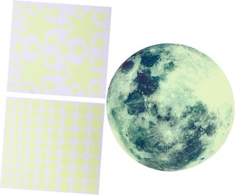 OSALADI 1satz Nachtleuchtende Sticker F&uuml;r Kinderzimmer Gl&uuml;hende Mond Und Sternen-wandtattoos Dekoration F&uuml;r Schlafzimmer Und Spielzimmer Selbstklebend Einfach