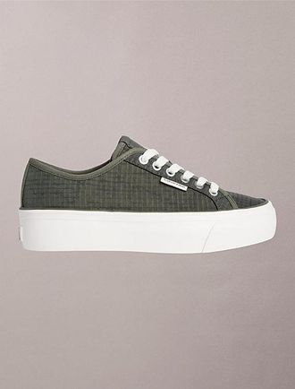 Calvin Klein Valentina - Plateau-sneakers Aus Ripstop - Deep Lichen Green/pink Yarrow - Damen - EU 35