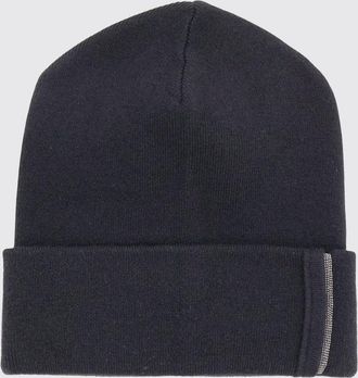 Brunello Cucinelli Beanie aus reinem Kaschmir von mit Umschlag und Monili-Verzierung