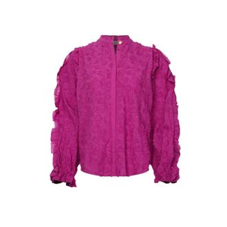 Fab By Fabienne Chapot Blumige Ger&uuml;schte Bluse - - Blouses & Shirts - Damen - Lila - XS