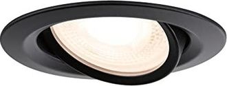 Paulmann 92460 Einbauleuchte Nova Plus IP65 schwenkbar rund max. 35W dimmbar 93mm Schwarz matt Alu Zink GU5,3 / GU10 - Ohne Leuchtmittel