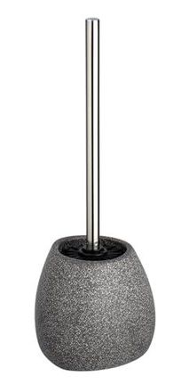 WENKO WC-Garnitur Mod. Pion, in natürlicher Stein-Optik, WC-Bürstenhalter aus hochwertiger Keramik, WC-Bürste mit auswechselbarem Bürstenkopf, (B x H x T): 
