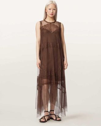 AllSaints Clara - Robe - Marron amer
