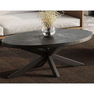 M&S Collection M&s - Table basse 130x70x45 cm en bois exotique noir - maja