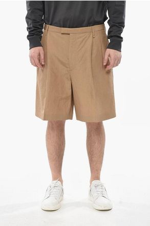 Givenchy Linen-and-Silk Chino Shorts with Double Pleats size 46