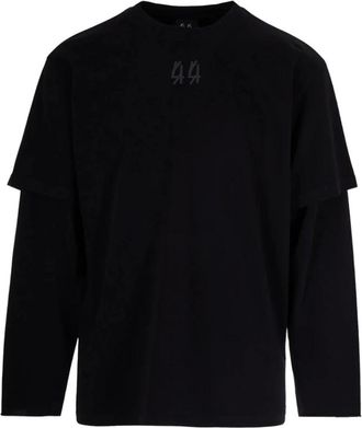 44 Label Group Homme, Tops, Noir, Taille: L T-shirt &agrave; Manches Longues