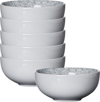 Ritzenhoff & Breker Porto M&uuml;slischalen 6er Set | &Oslash; 15 cm | Schalen f&uuml;r Salate und Desserts mit folkloristischem Muster | Porzellan | Sp&uuml;lmaschinen- & Mikrowellengeeignet 