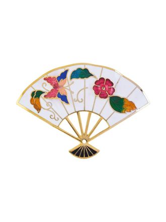 Susan Caplan Vintage broche Fan (années 1980) - Blanc