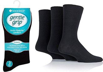 SockShop Sock Shop Chaussettes pour homme en coton majoritaire pour diabétiques 39-45, Noir x 6 paires, 6-11