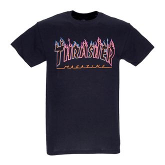 Thrasher Neon Flame Herren T-Shirt Schwarz - - Tops - Herren - Schwarzk - S
