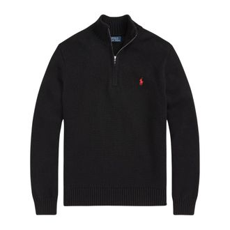 Polo Ralph Lauren Baumwoll-Sweater mit kurzem Rei&szlig;verschluss - - Knitwear - Herren - Schwarzk - L