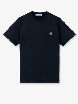 Stone Island Cotton T-shirt with front logo patch - STONE ISLAND - gender_Man